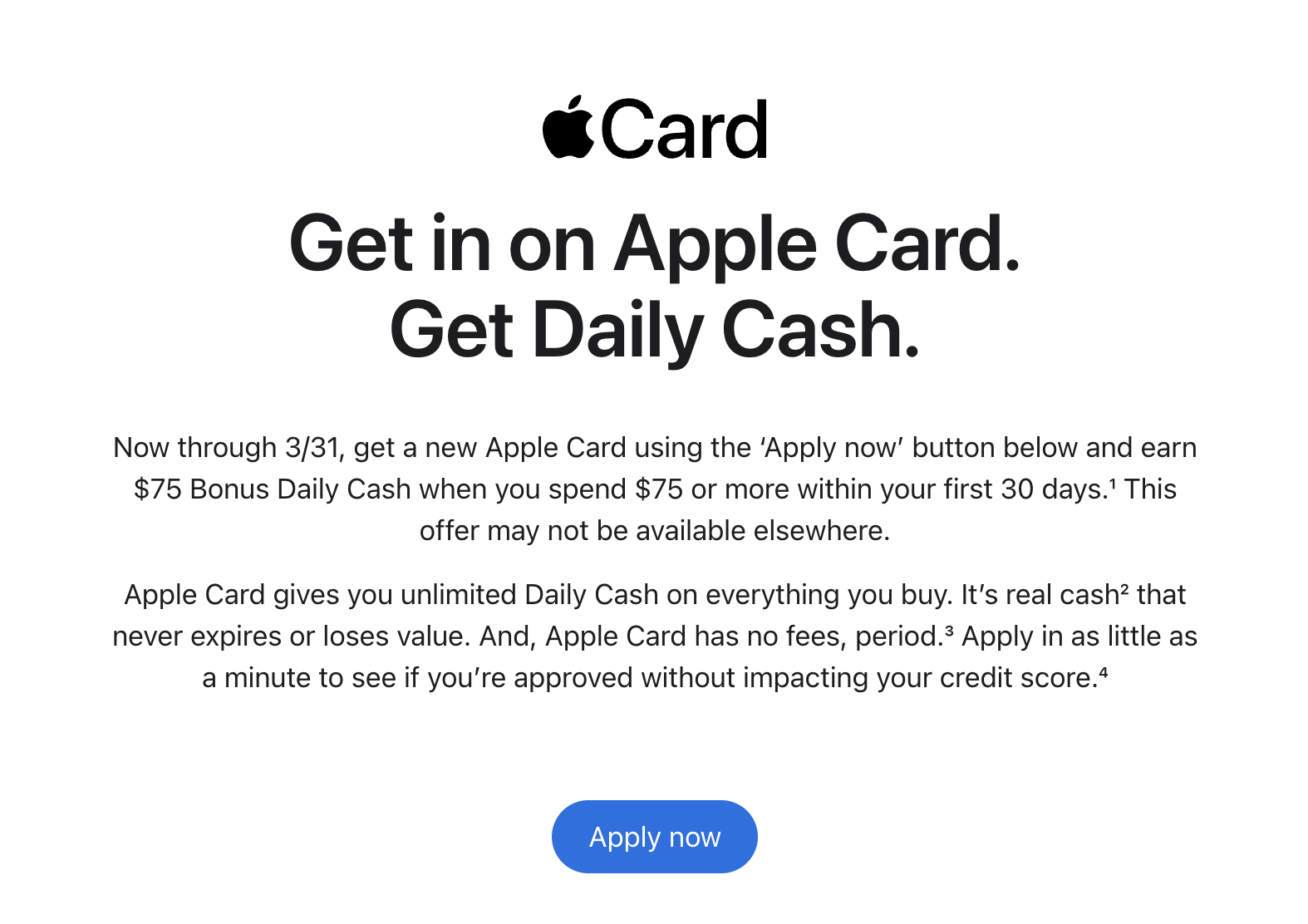 New limited-time Apple Card offer now available: Earn $75 in Daily Cash ...