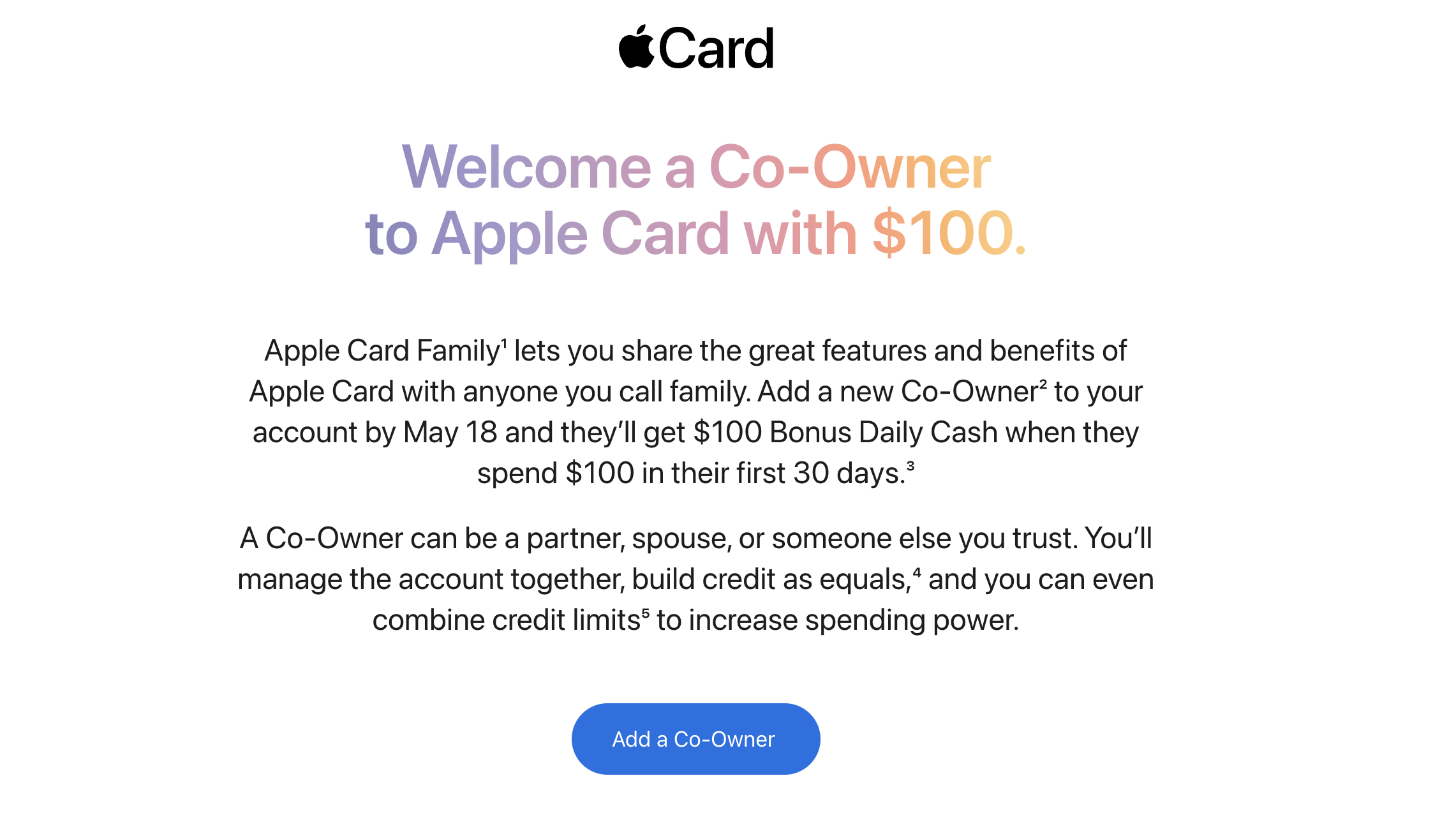 Apple Card Co Owner 100