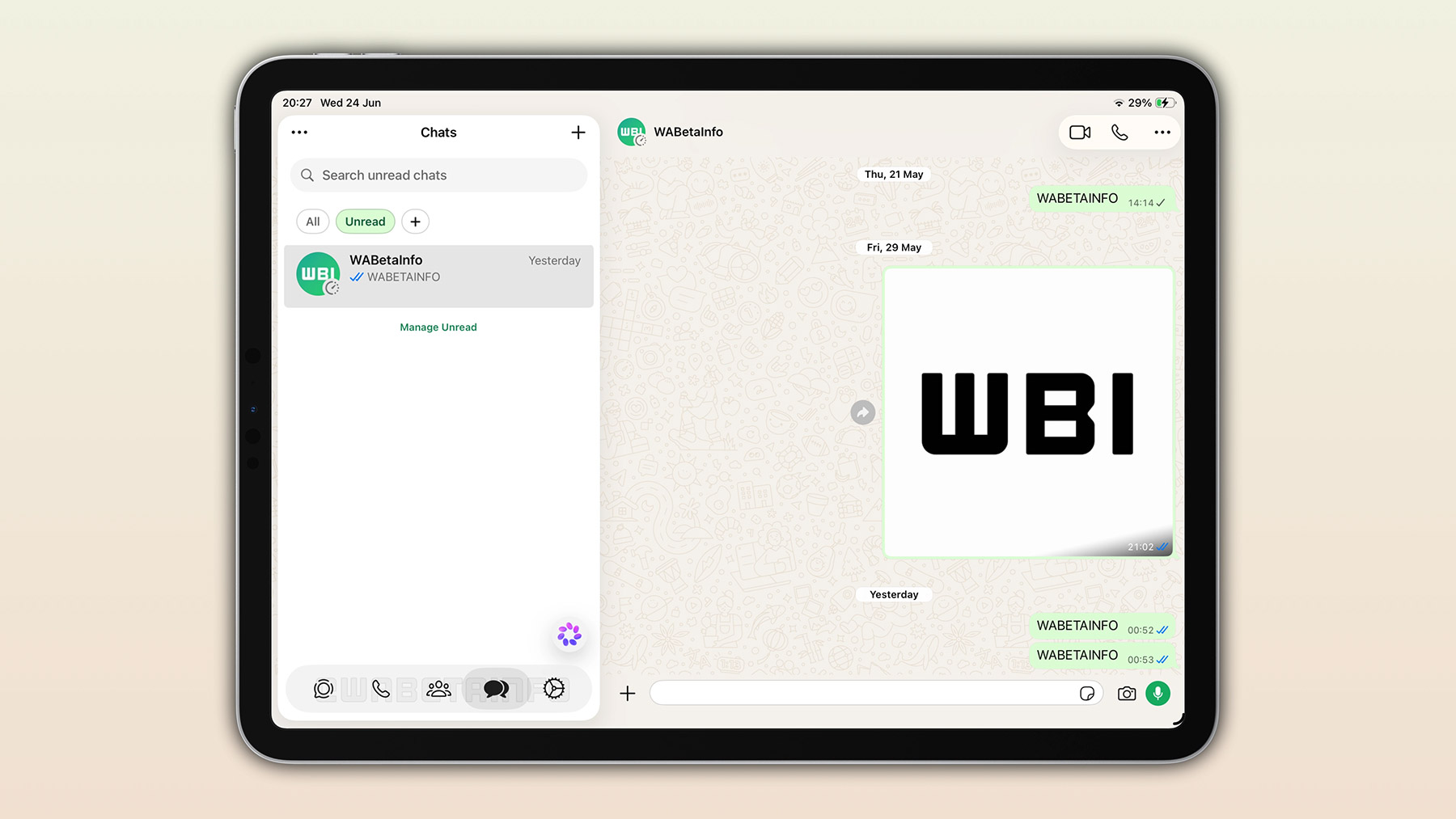 WhatsApp beta brings Liquid Glass design to the iPad app - 9to5Mac